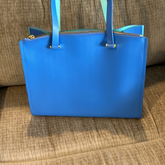 kate spade | Bags | Kate Spade Tote Shoulder Bag Blue Accent Of Green ...